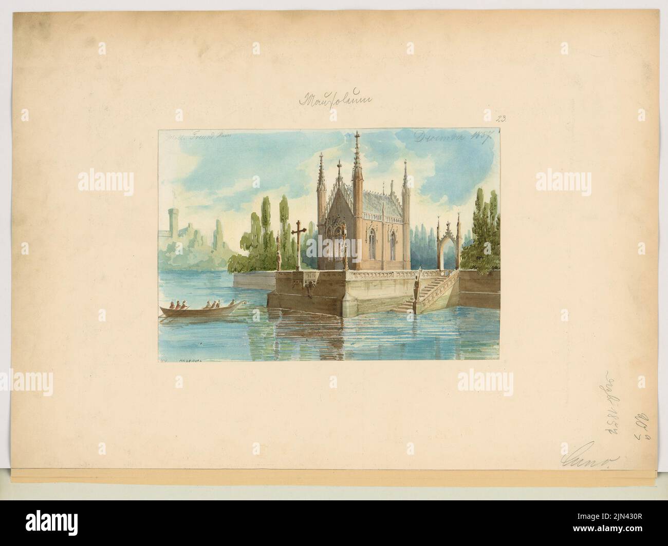 Hermann Cuno (1831-1896): Mausoleum for a prince couple. Monthly ...