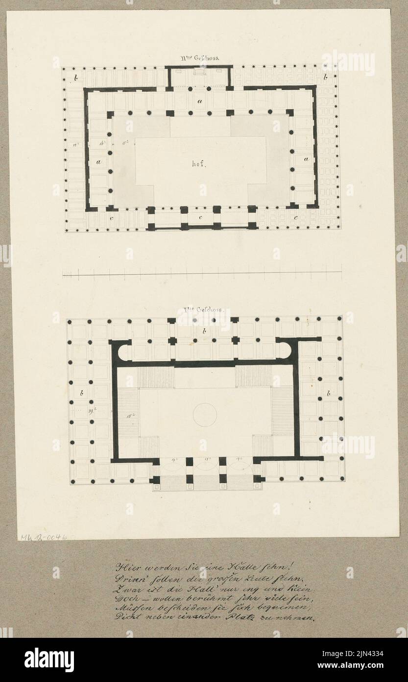 Ferdinand Martius (1811-1889): Family Hall, Berlin. Monthly competition ...