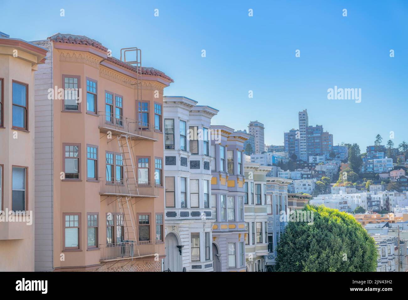 Apartment and rowhouses and view of low-rise to mid-rise buildings at ...