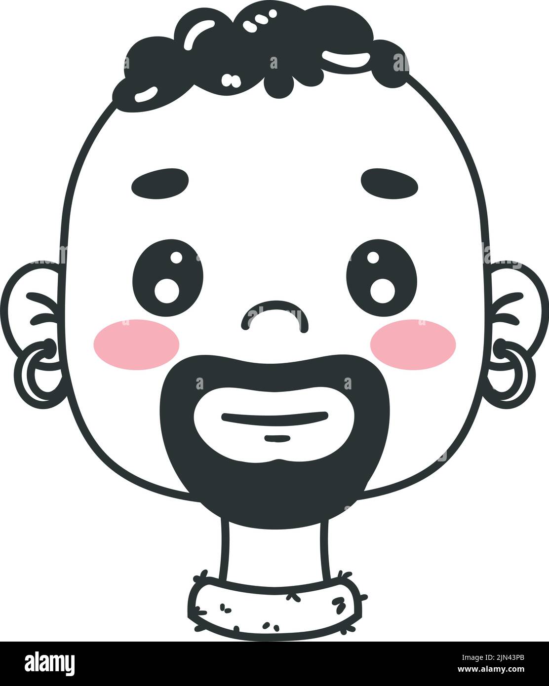 man head with beard character Stock Vector Image & Art - Alamy