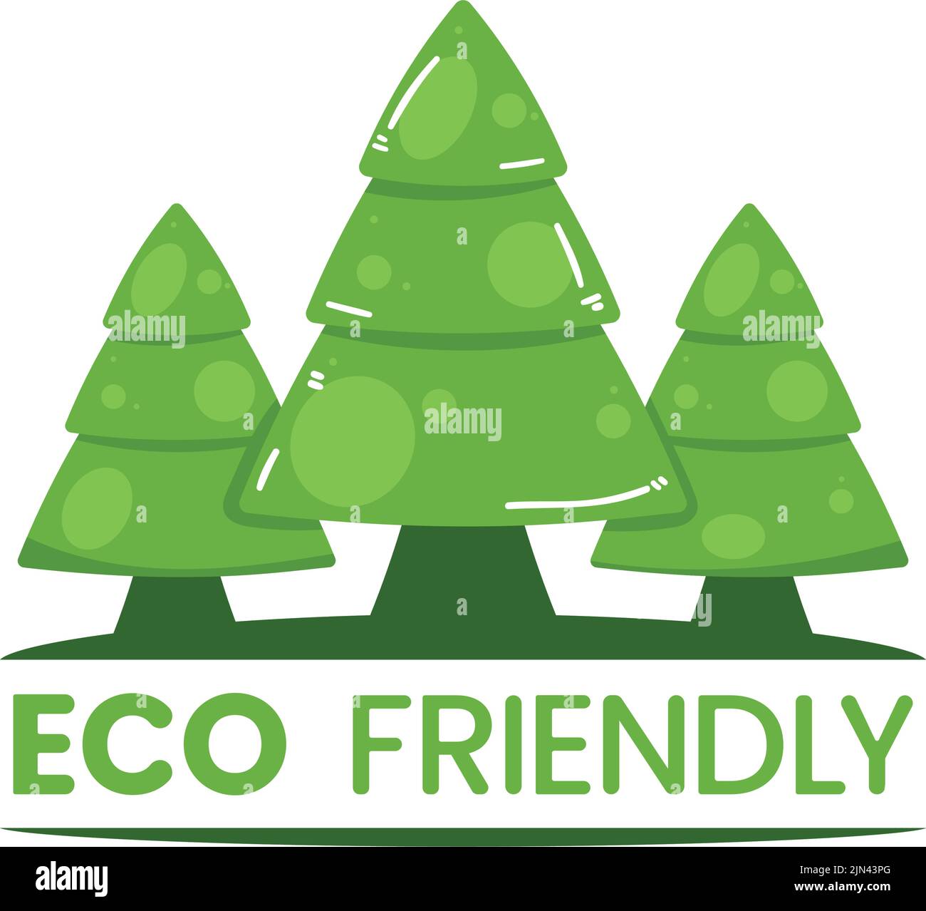 eco friendly lettering with pines emblem Stock Vector Image & Art - Alamy