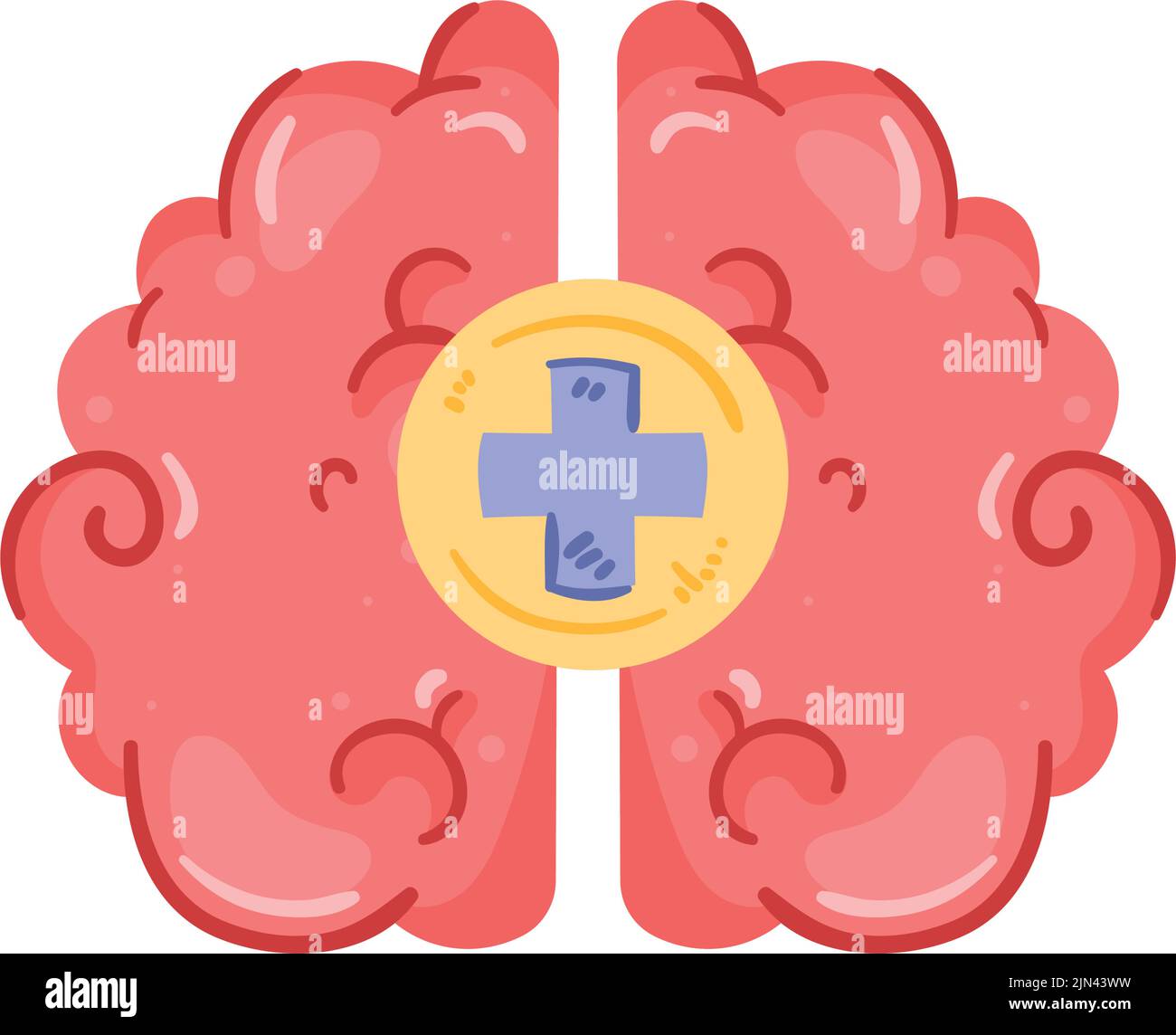 brain organ with cross icon Stock Vector Image & Art - Alamy
