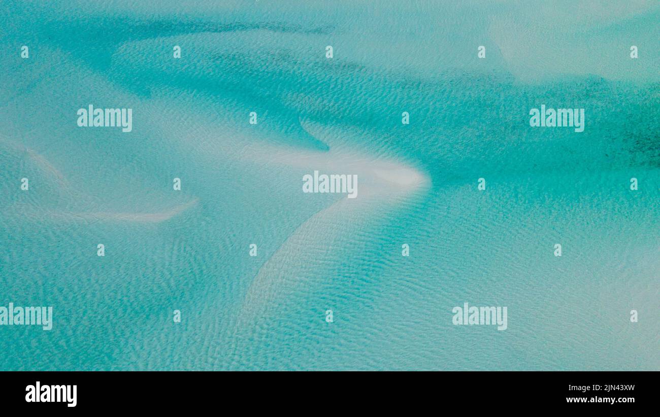 Aerial photo of a sandbar on exuma island in the Bahamas chain Stock ...