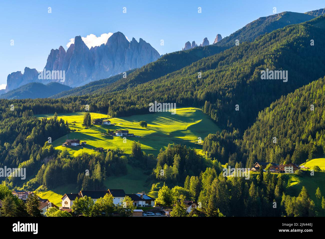 Sunrise Scene of Landscape of Italian Alp the Dolomites in the Funes ...