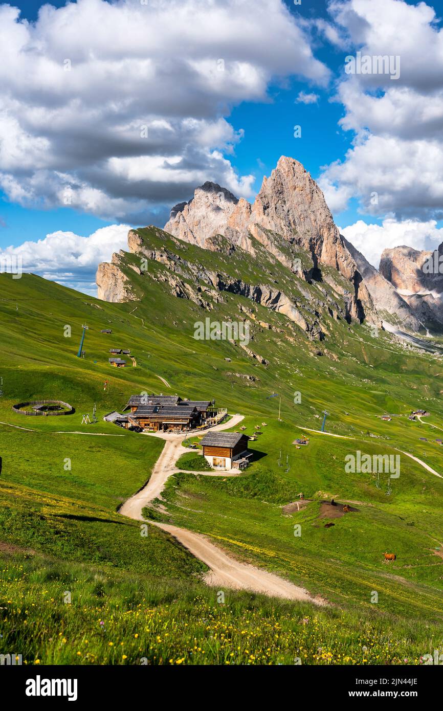 Seceda peak. Trentino Alto Adige, Dolomites Alps, South Tyrol, Italy ...