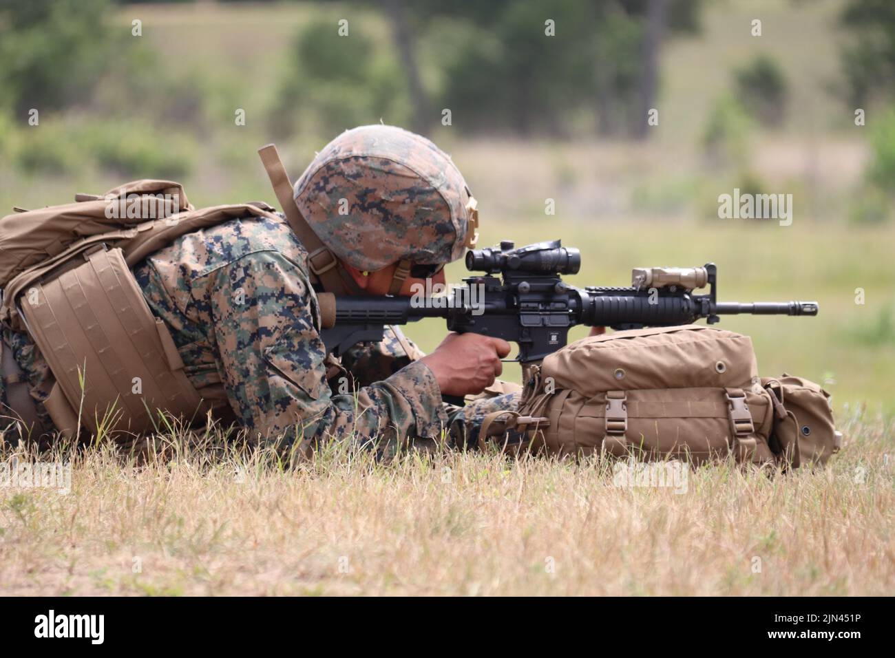 A Marine with the 2nd Battalion, 24th Marines (2/24) completes M4 rifle ...