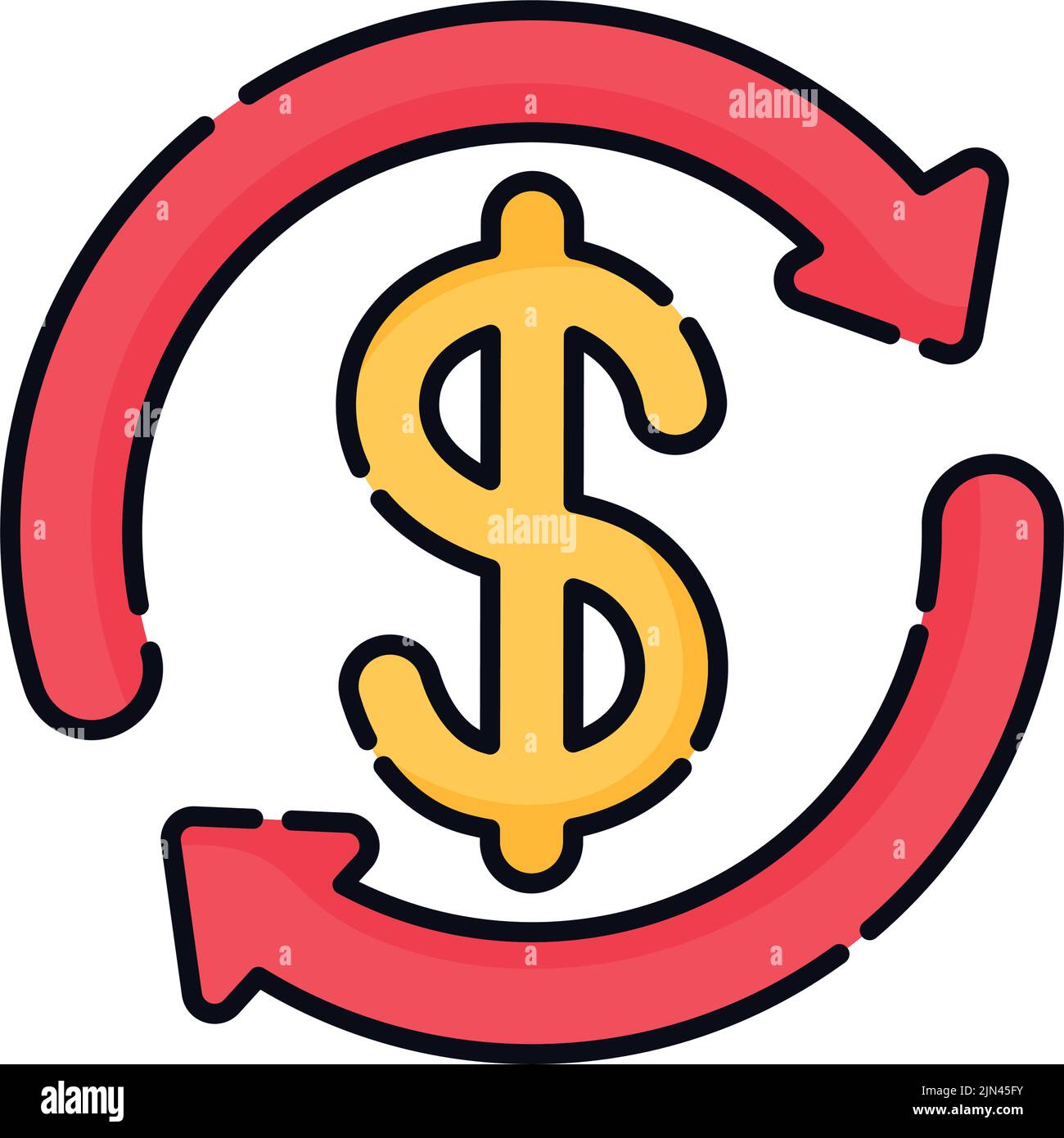 dollar symbol with arrows icon Stock Vector Image & Art - Alamy