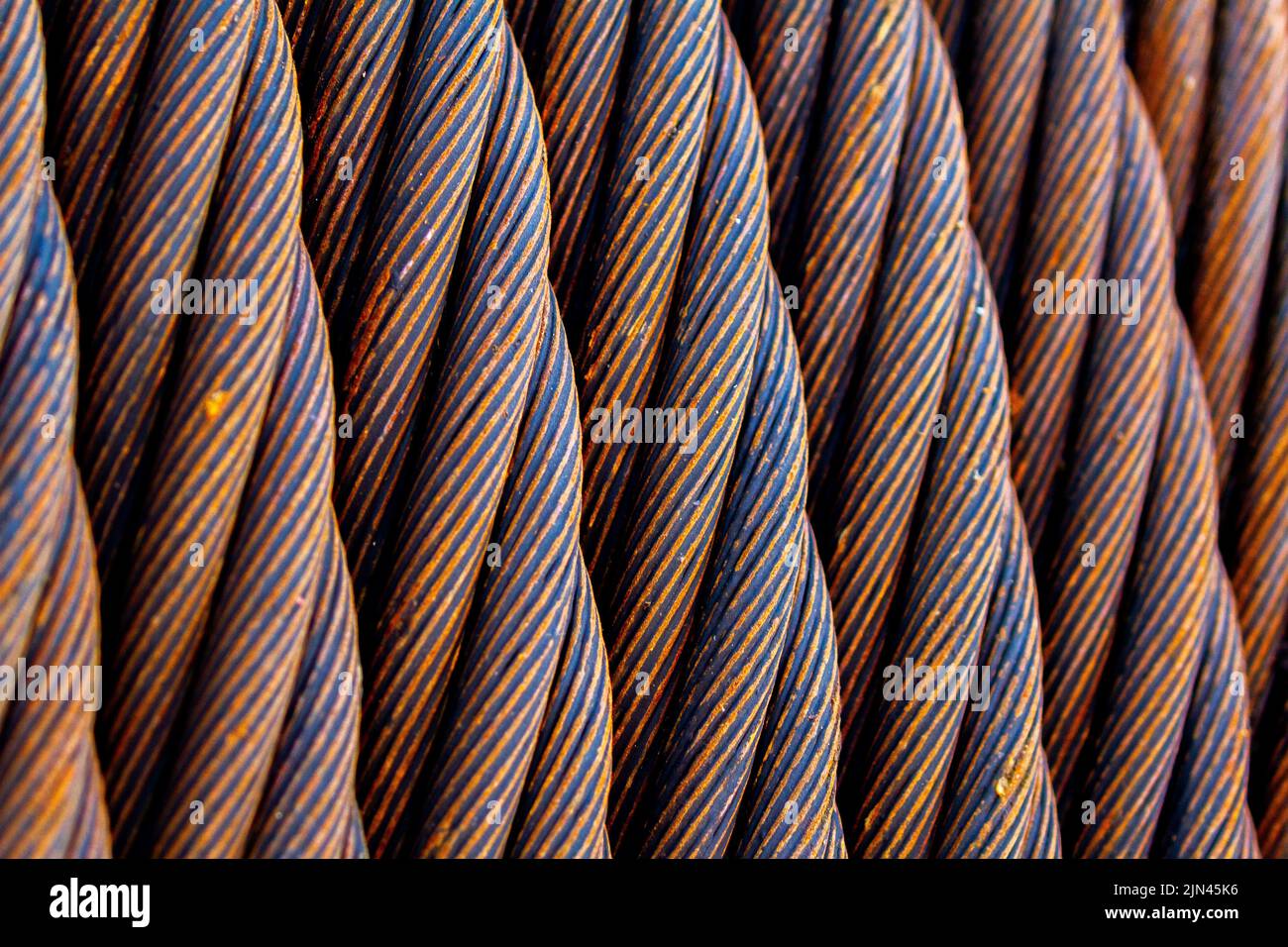 A close-up image of dredge cables aboard the hopper dredge, Essayons ...