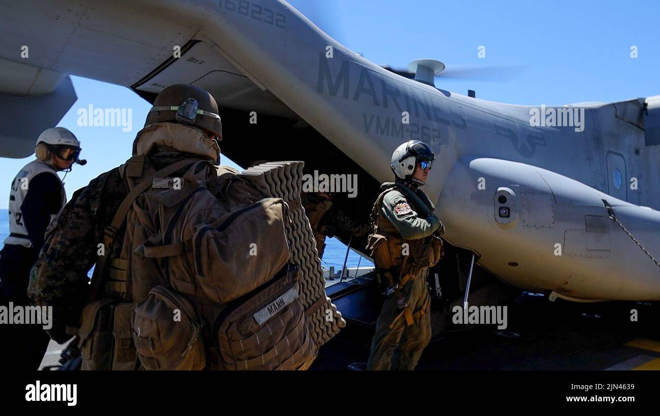 U.S. Marines with Battalion Landing Team 2/5, 31st Marine Expeditionary ...