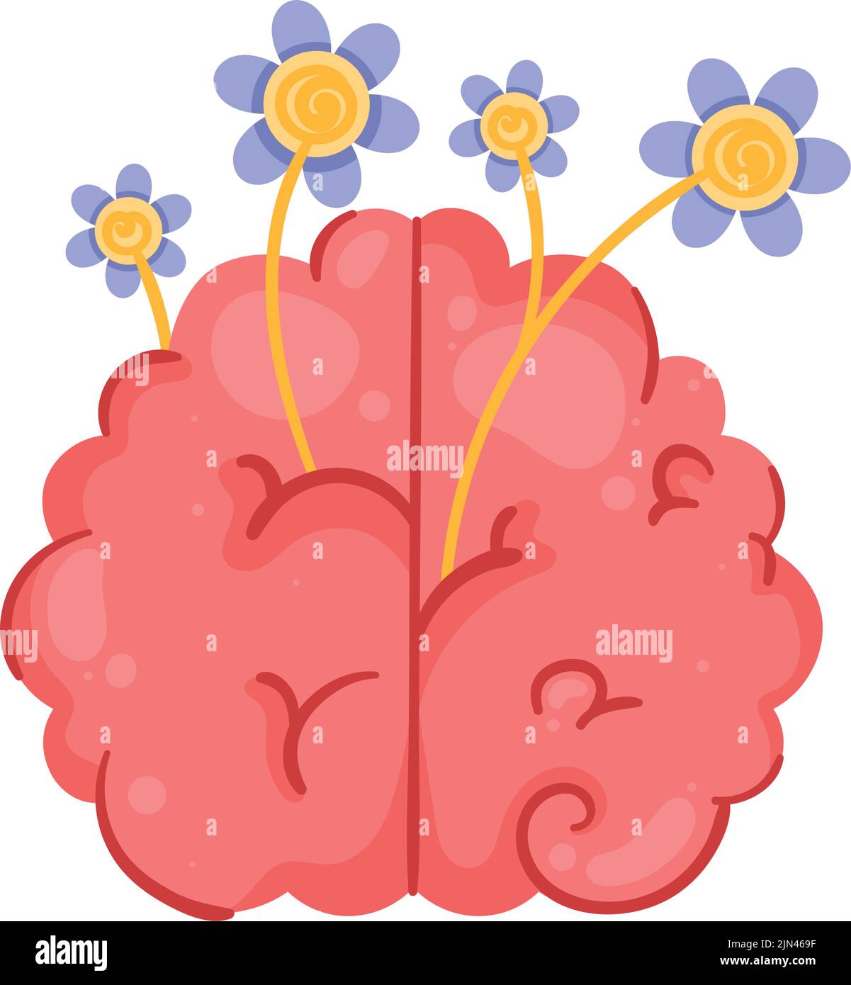 brain human with flowers icon Stock Vector Image & Art - Alamy