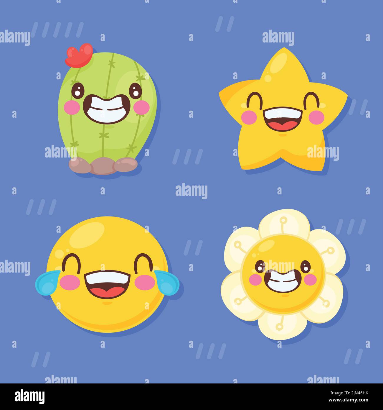 four emojis happy characters icons Stock Vector Image & Art - Alamy