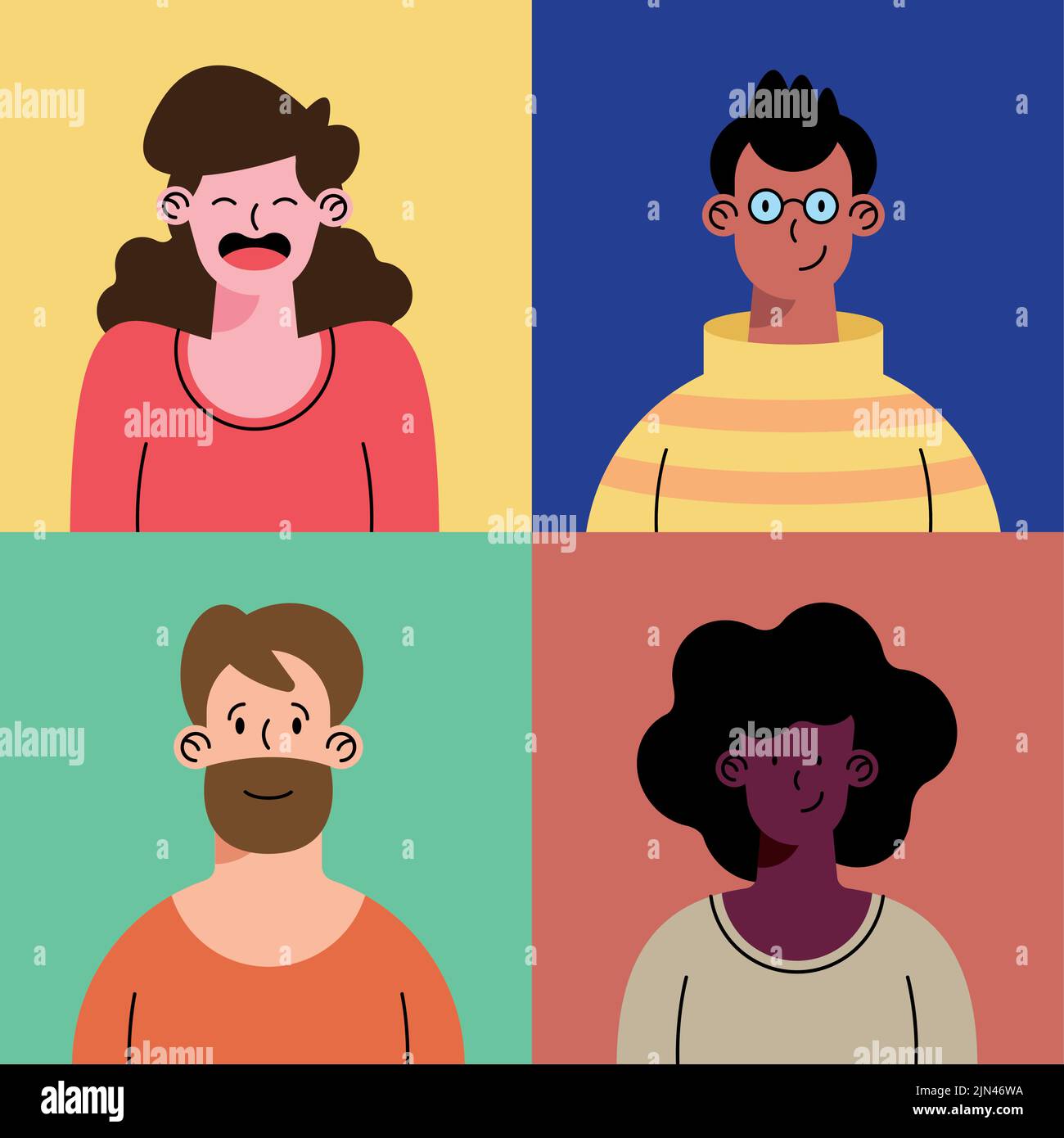 four diversity persons group characters Stock Vector Image & Art - Alamy