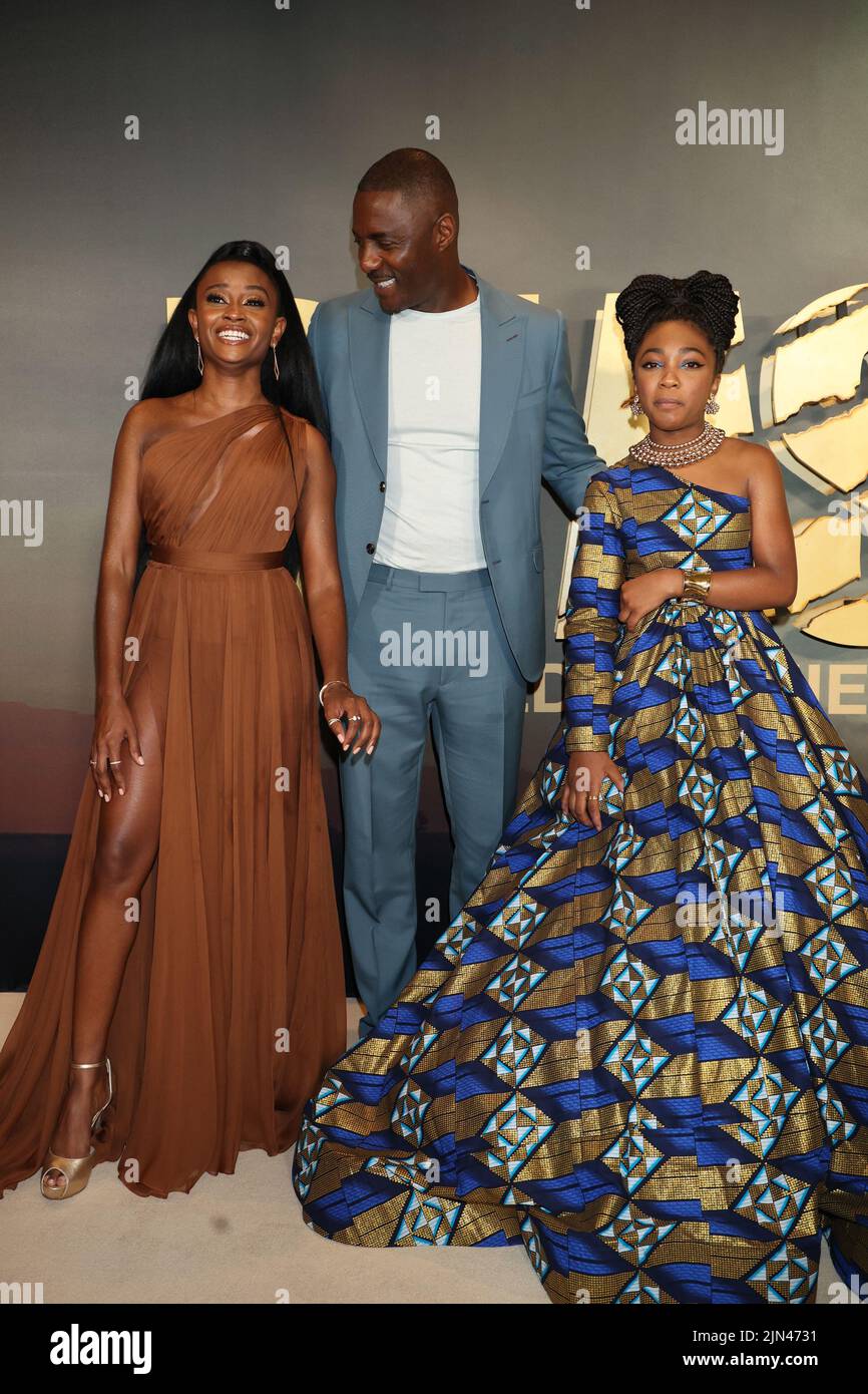 New York, NY, USA. 08th Aug, 2022. Iyana Halley, Idris Elba and Leah ...