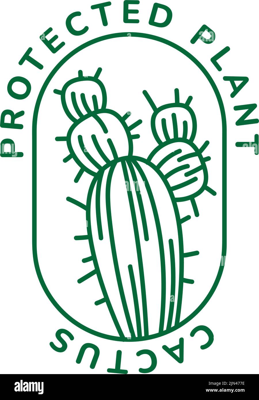 protected plant cactus label icon Stock Vector Image & Art - Alamy