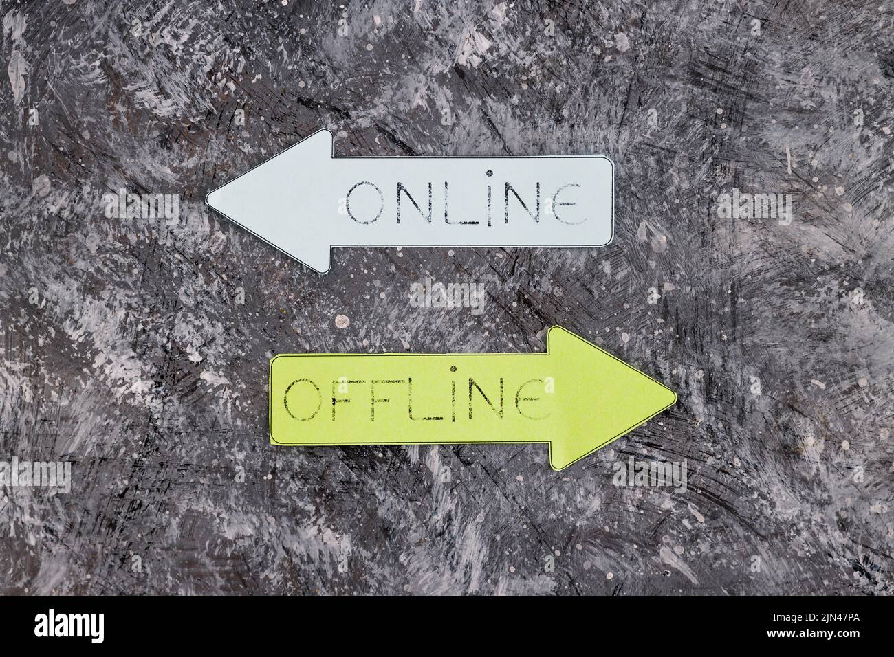 social media lifestyle or business model concept, Online and Offline ...
