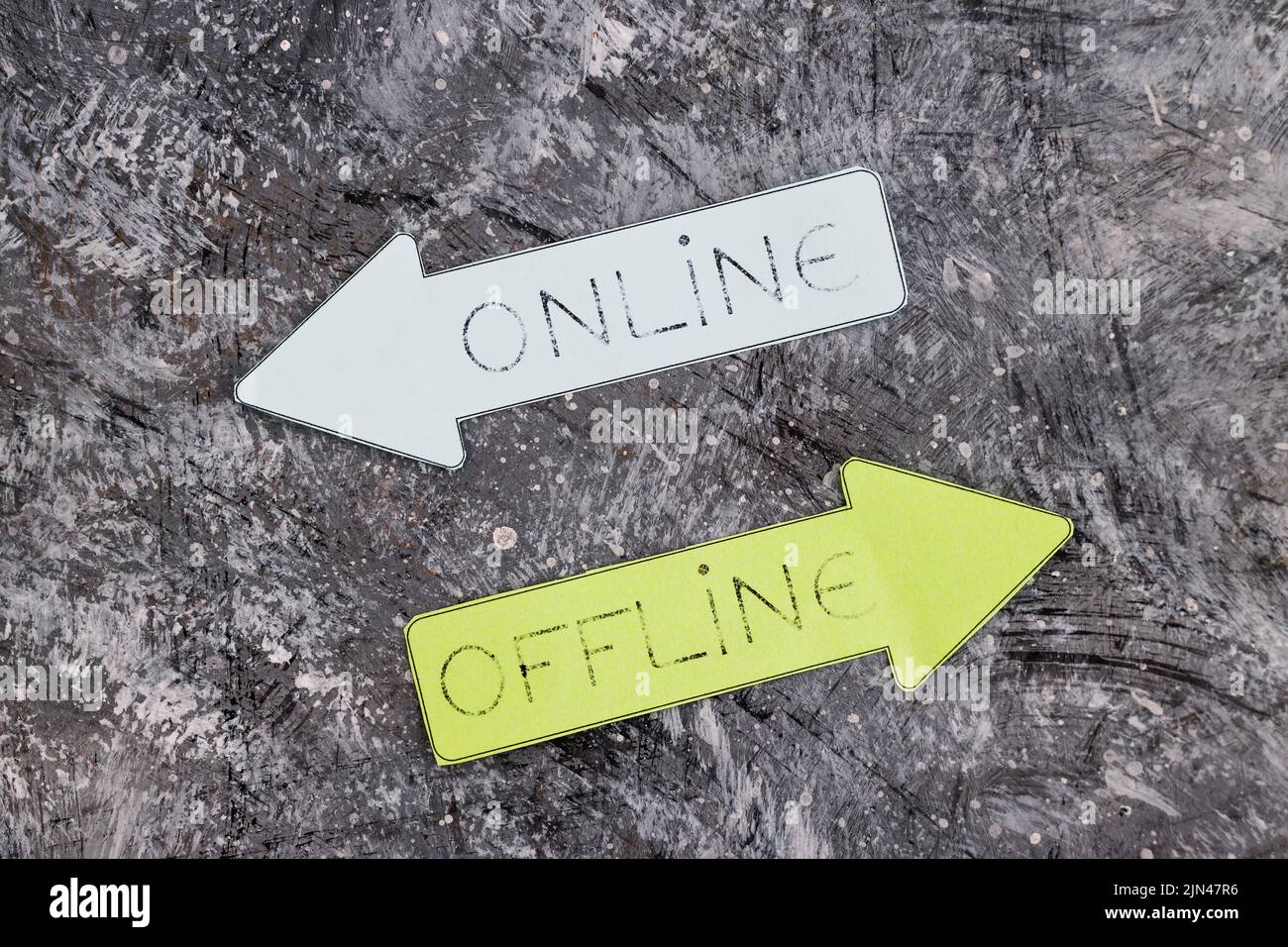 social media lifestyle or business model concept, Online and Offline ...