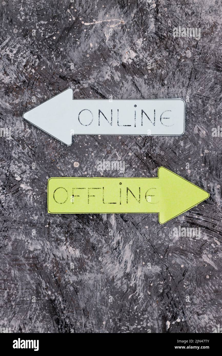 social media lifestyle or business model concept, Online and Offline ...