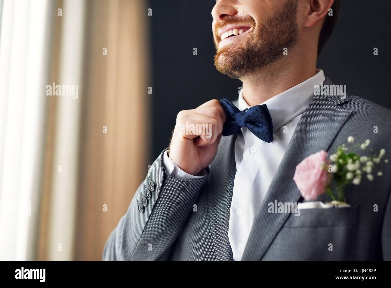 Hes all set to go and tie the knot. an unrecognizable bridegroom ...