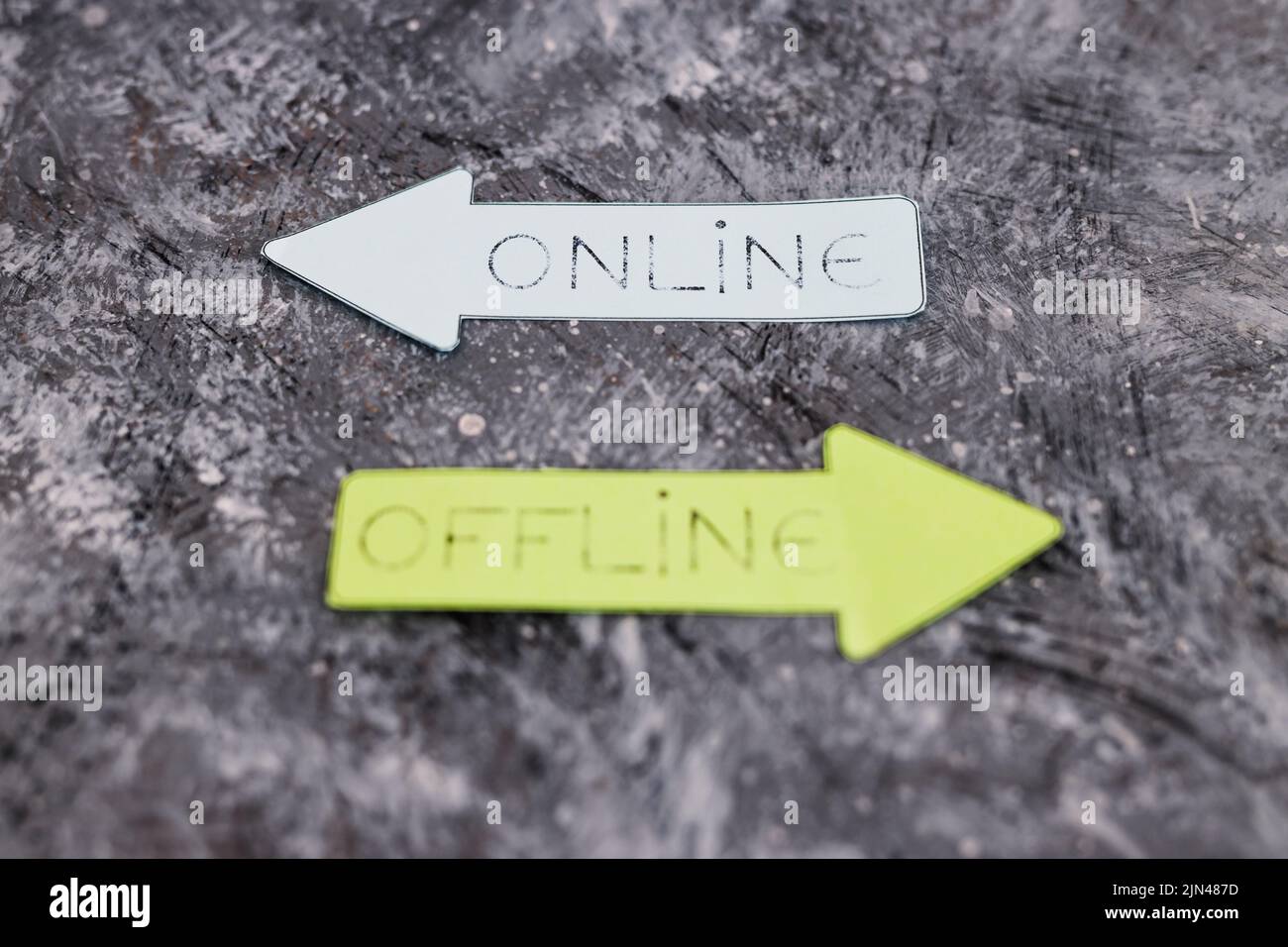 social media lifestyle or business model concept, Online and Offline ...