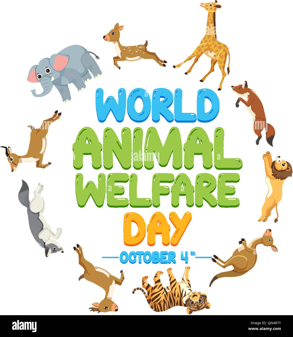 World Animal Welfare Day Concept Vector illustration Stock Vector Image ...