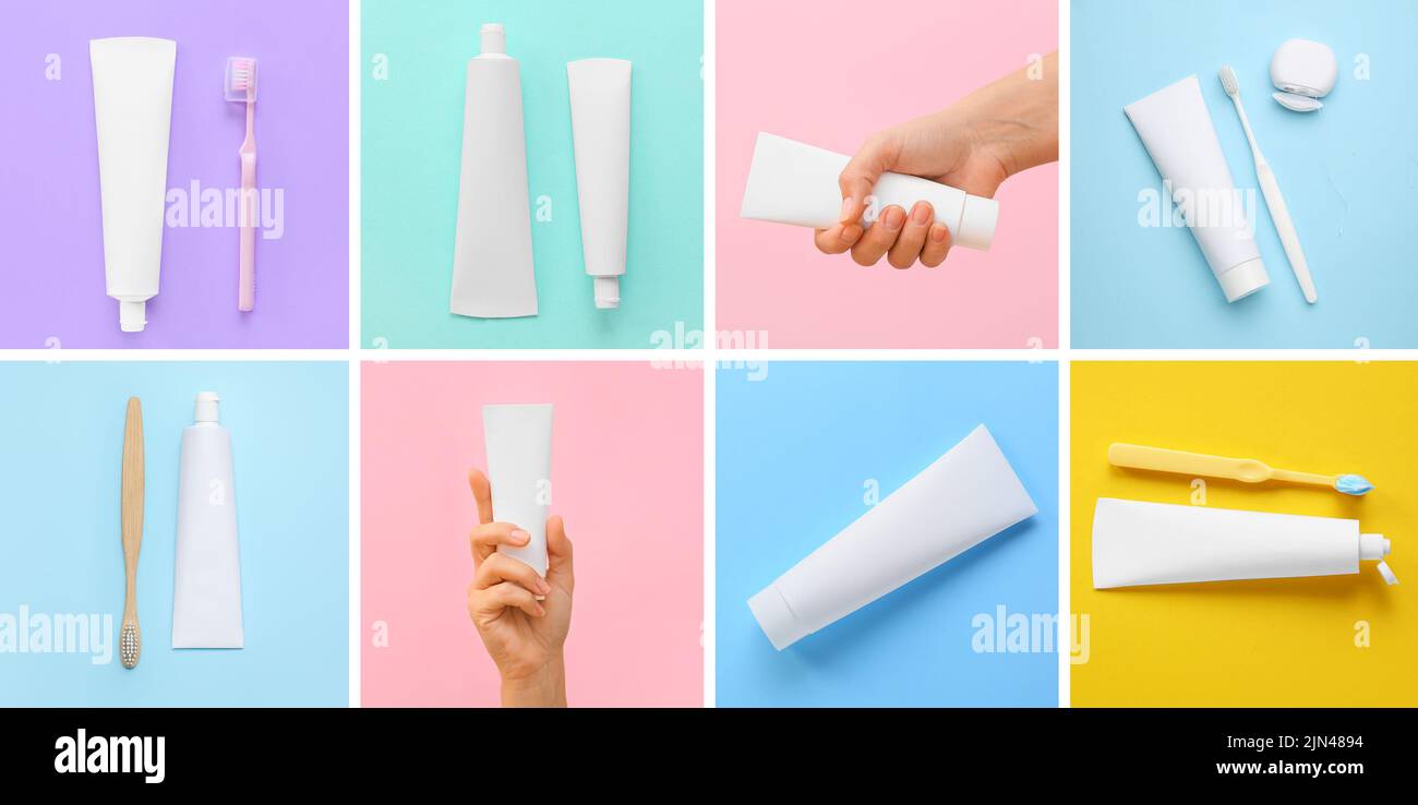 Toothpaste brushes on color hi-res stock photography and images - Alamy