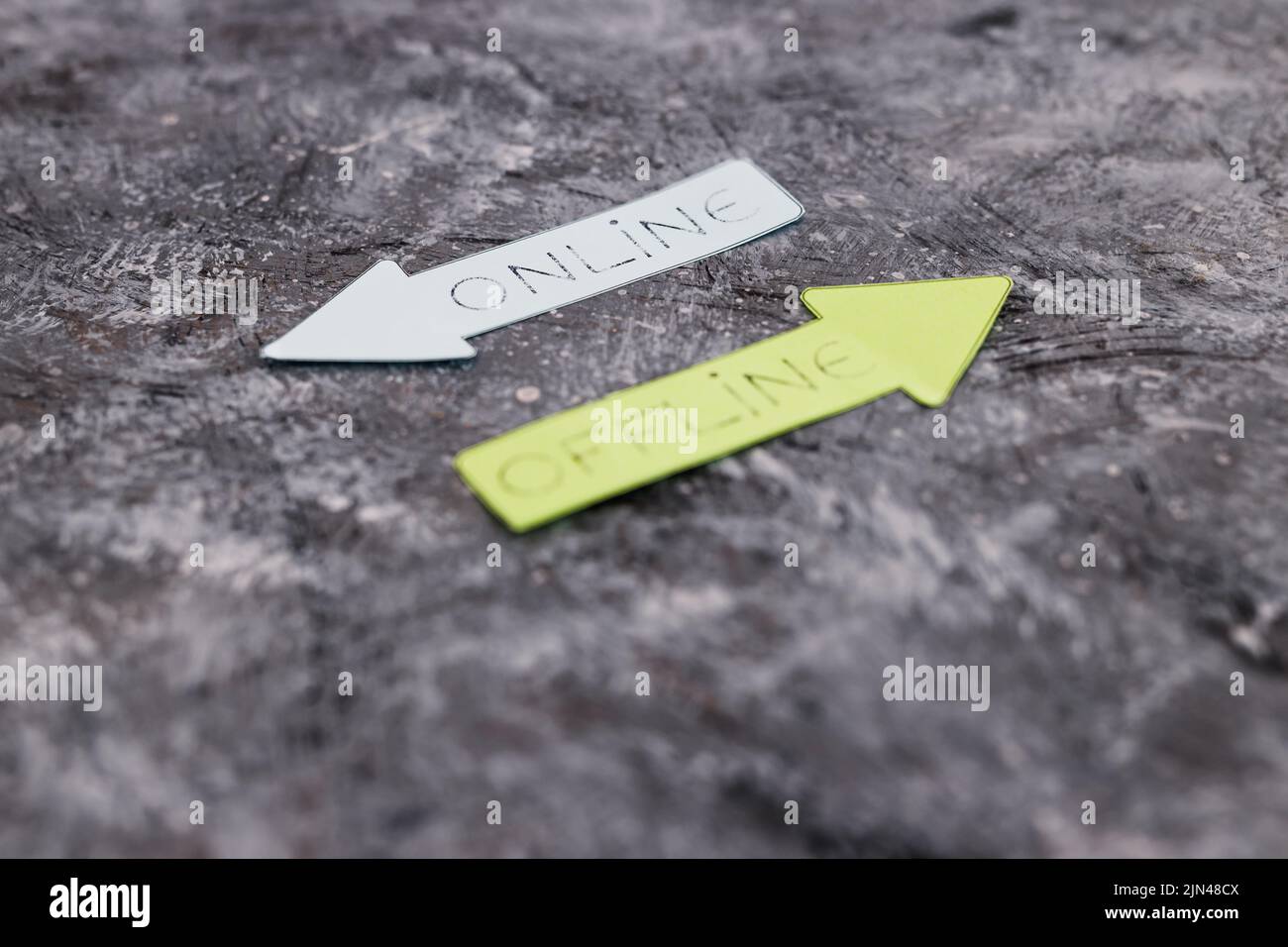 social media lifestyle or business model concept, Online and Offline ...