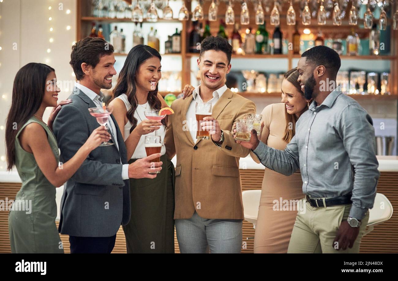 I want us to make a toast guys... a group of young friends preparing to ...