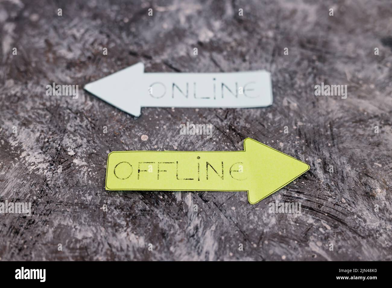 social media lifestyle or business model concept, Online and Offline ...