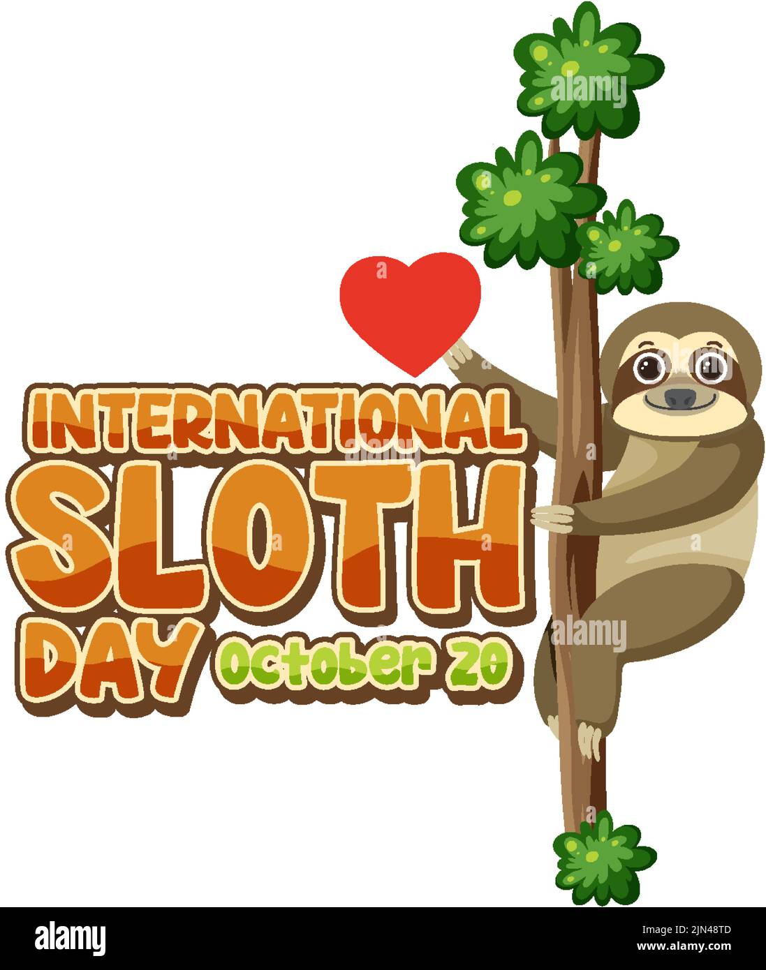 International sloth day banner concept vector illustration Stock Vector ...