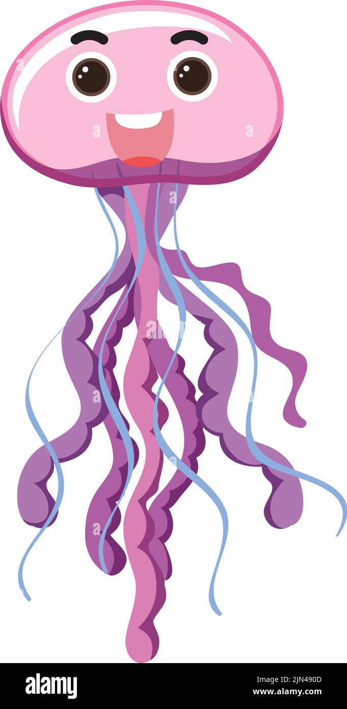 Jellyfish in cartoon style illustration Stock Vector Image & Art - Alamy
