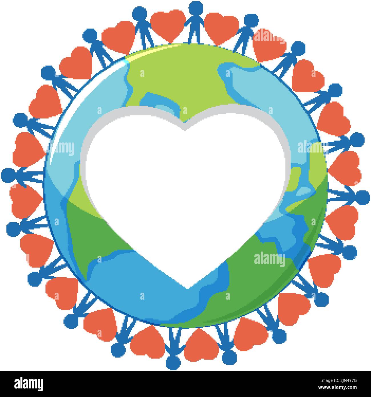 Earth globe symbol with heart illustration Stock Vector Image & Art - Alamy