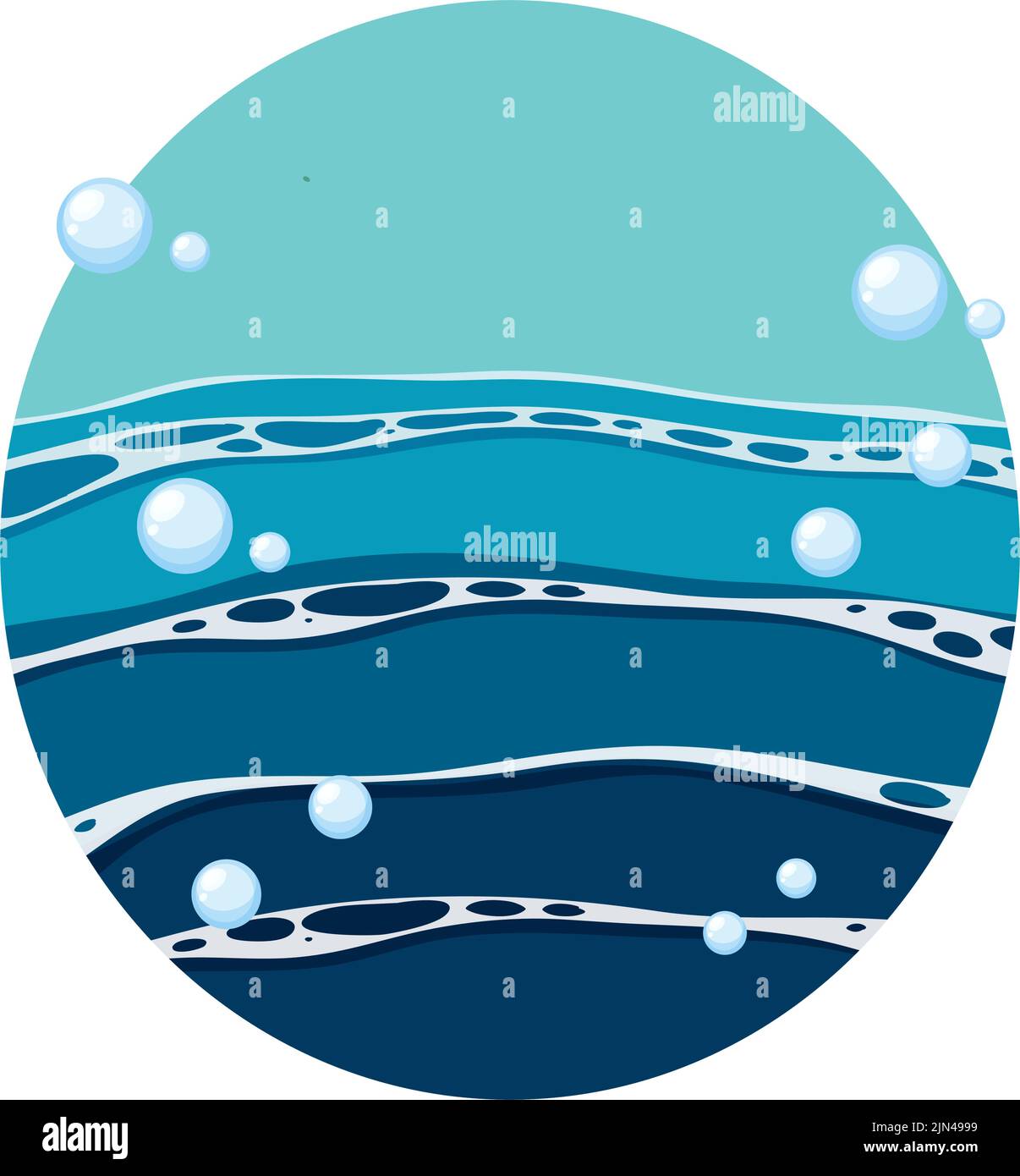 Ocean wave in round shape illustration Stock Vector Image & Art - Alamy