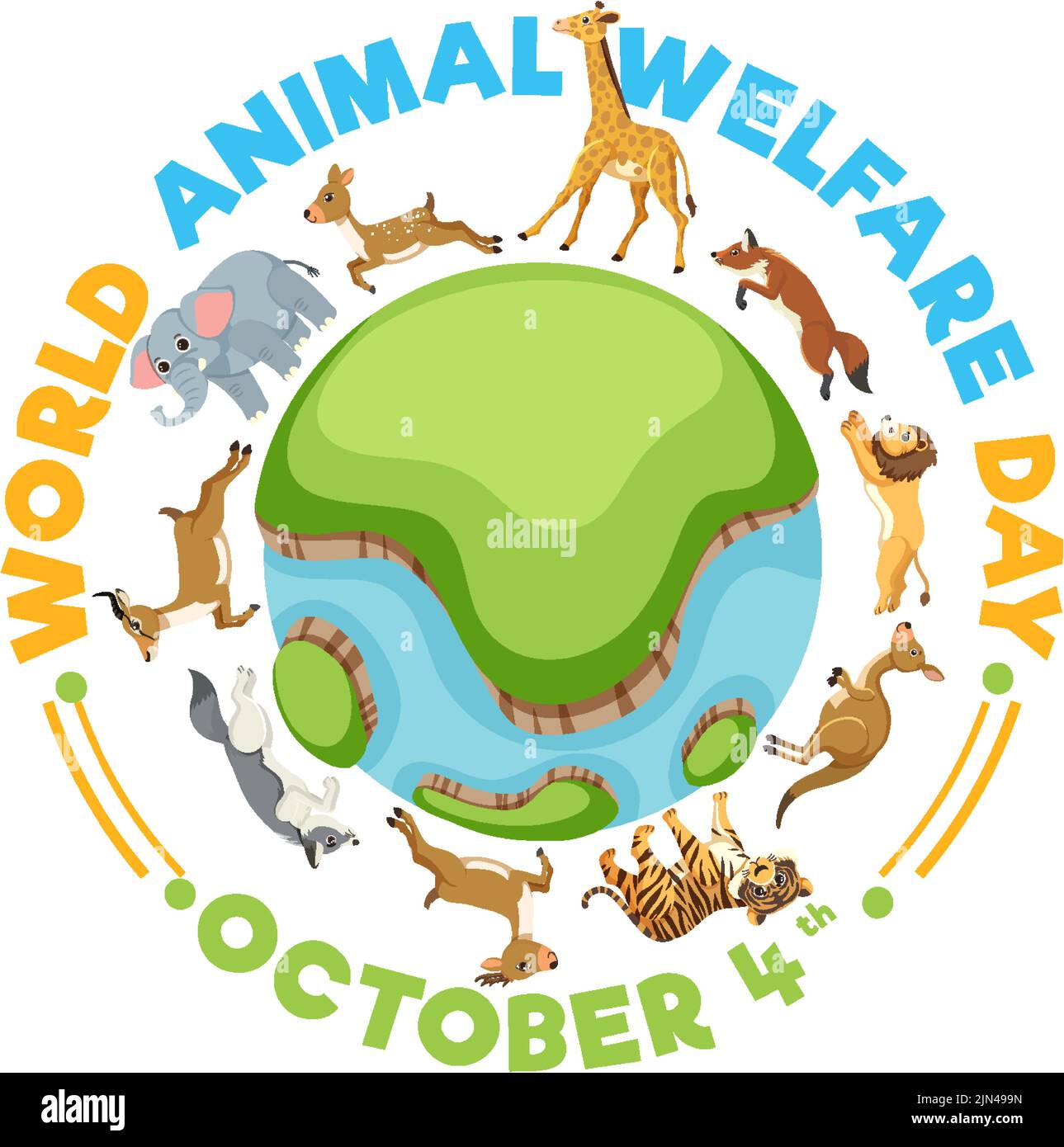 World Animal Welfare Day Concept Vector illustration Stock Vector Image ...