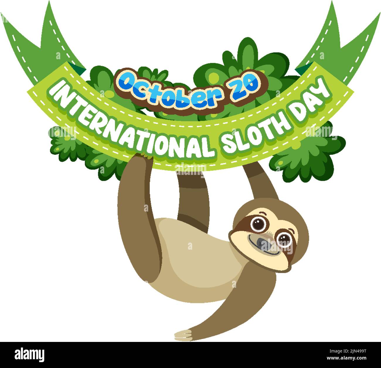 International sloth day banner concept vector illustration Stock Vector ...