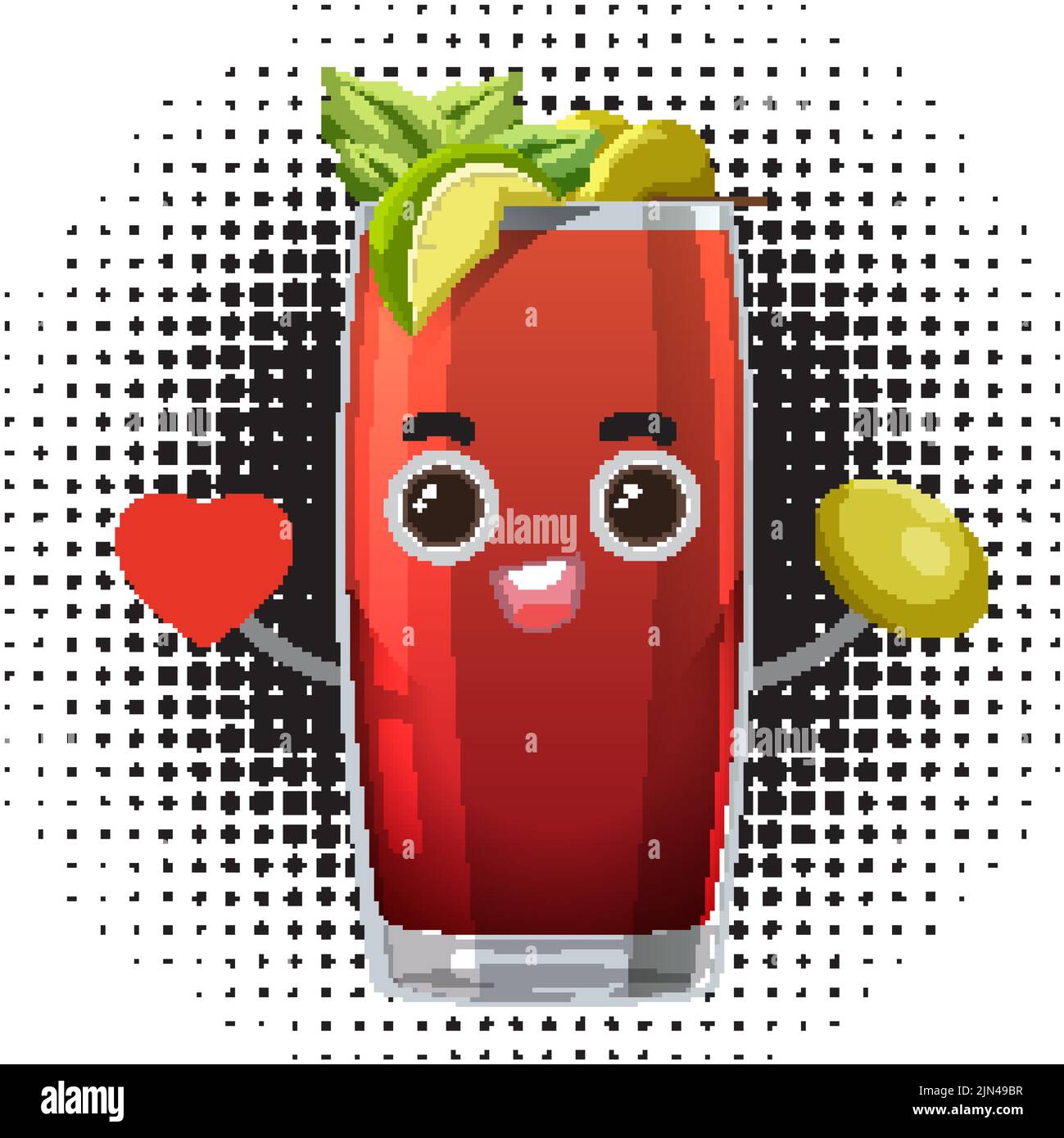 Bloody mary cocktail cartoon character illustration Stock Vector Image ...