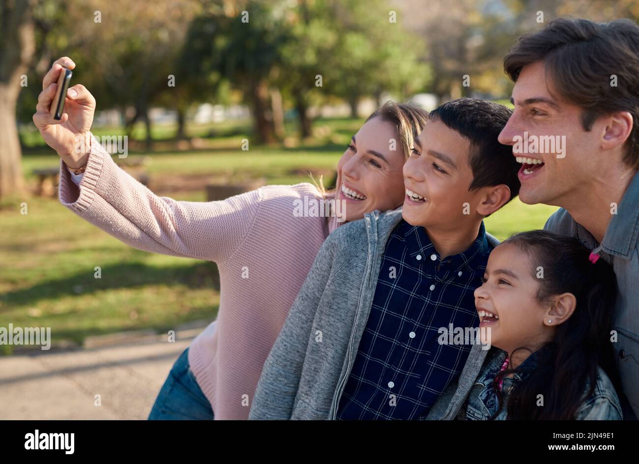 Family memories are the most treasured. a happy young family taking a ...