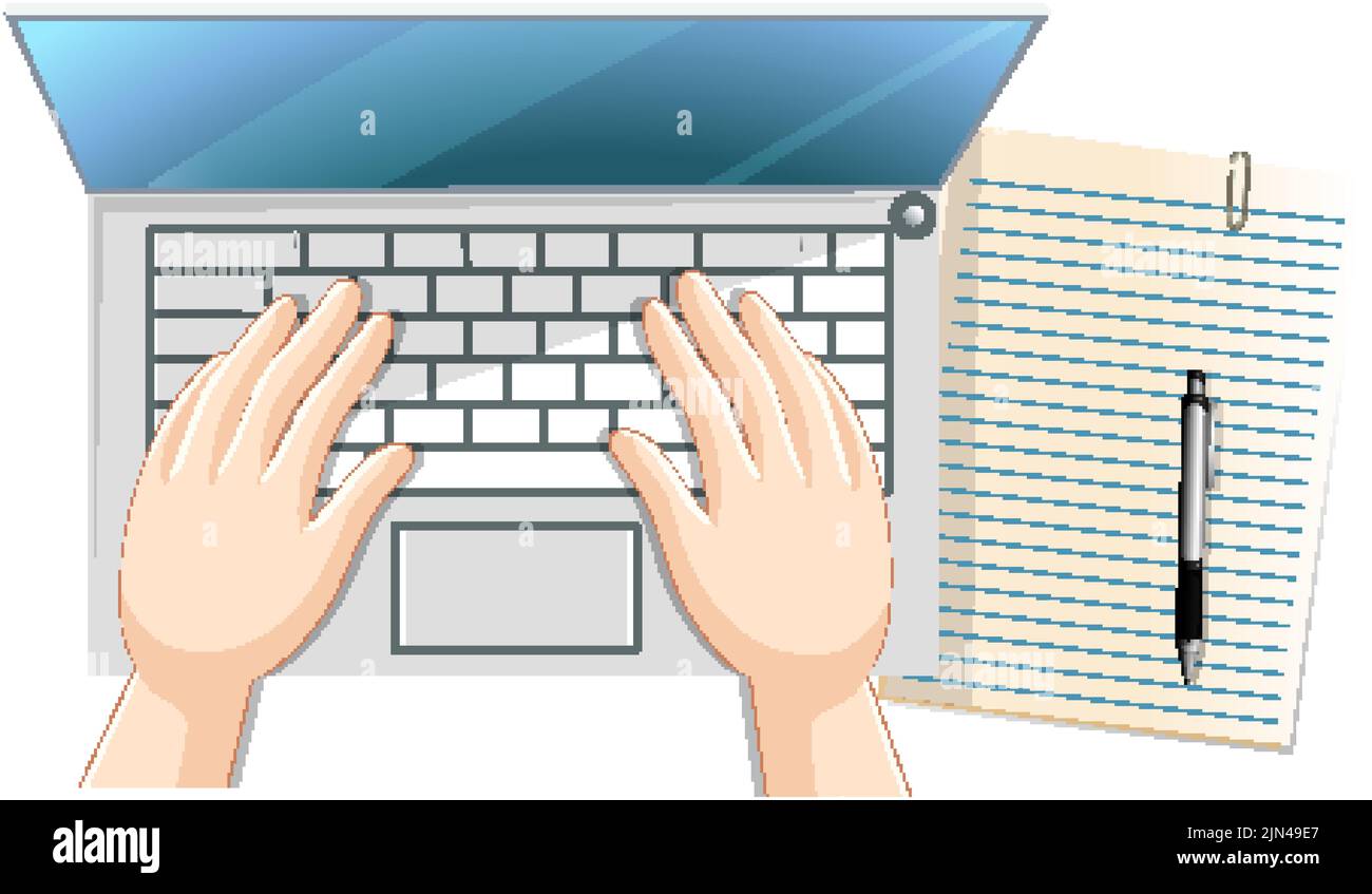Hands typing on computer keyboard illustration Stock Vector Image & Art ...