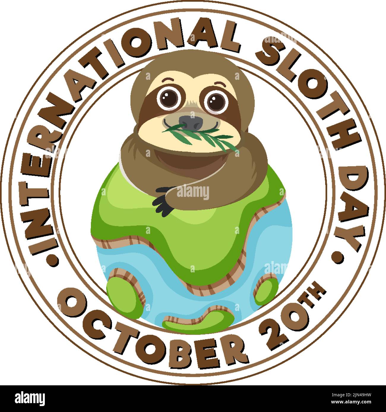 International sloth day banner concept vector illustration Stock Vector ...