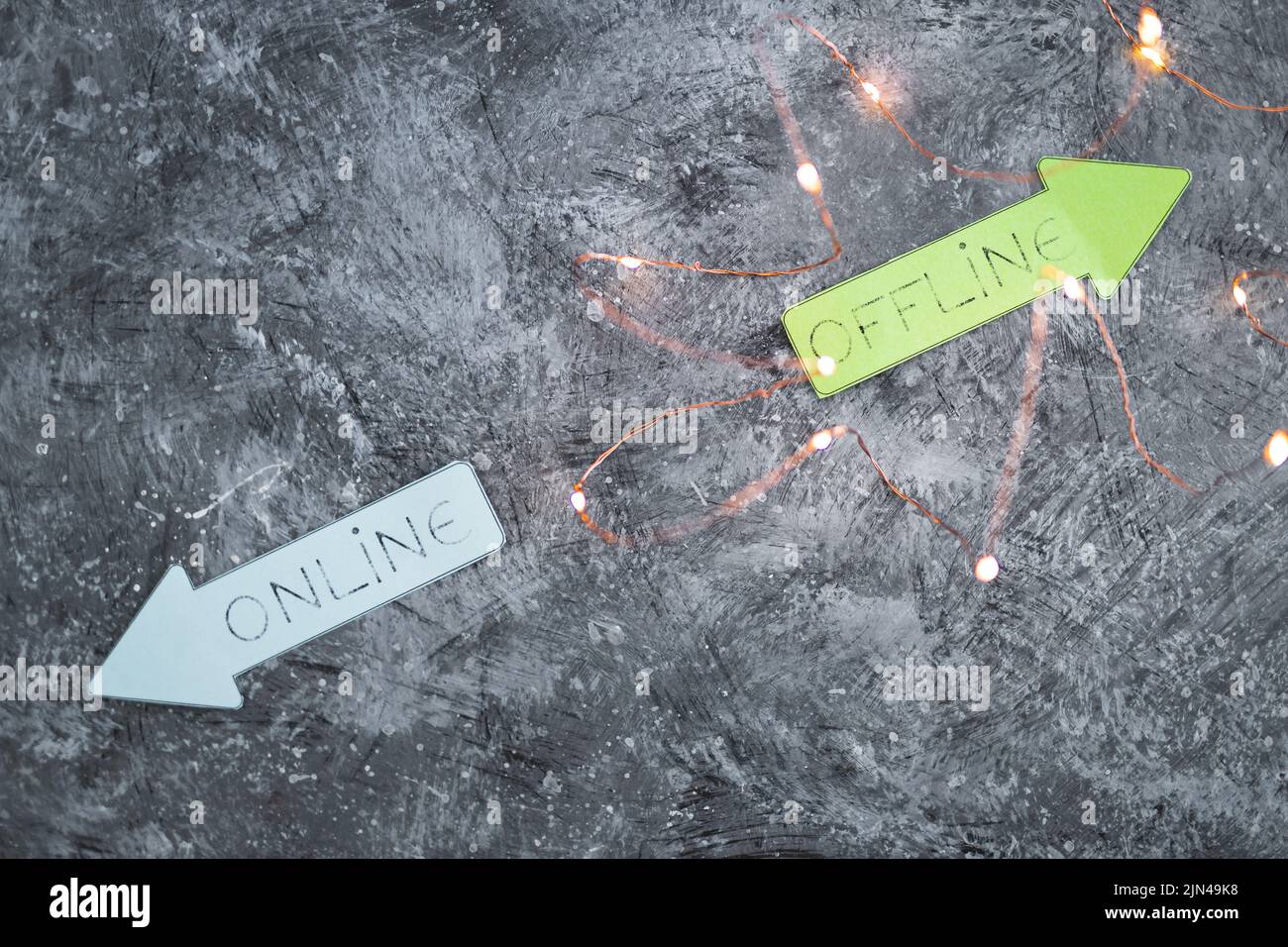 social media lifestyle or business model concept, Online and Offline ...