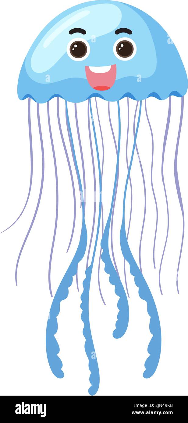 Jellyfish in cartoon style illustration Stock Vector Image & Art - Alamy