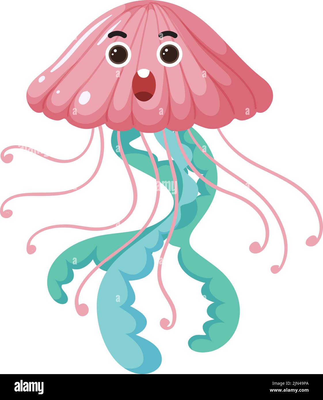 Jellyfish in cartoon style illustration Stock Vector Image & Art - Alamy