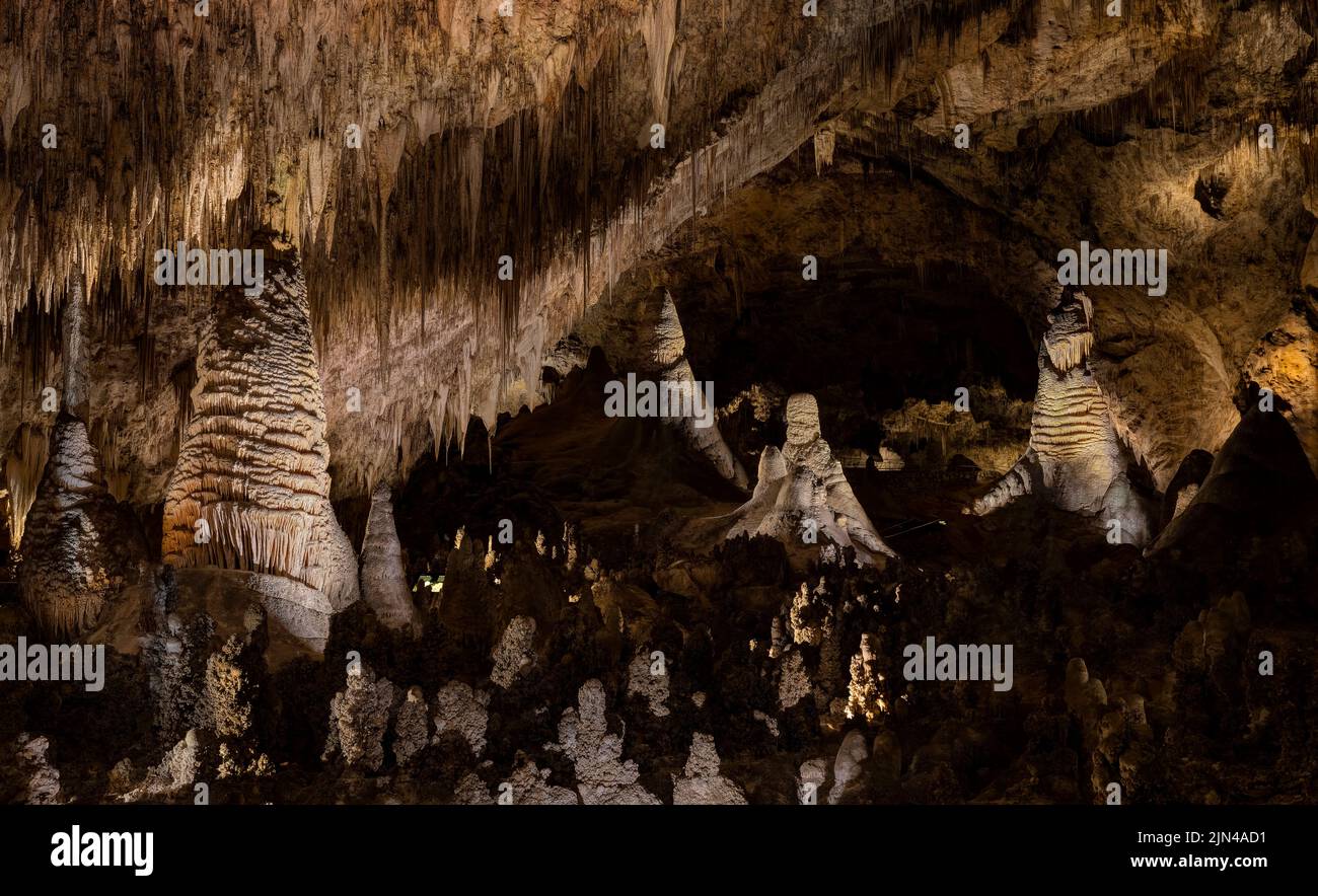 Hall of Giants in Big Room, Carlsbad Caverns National Park, New Mexico ...