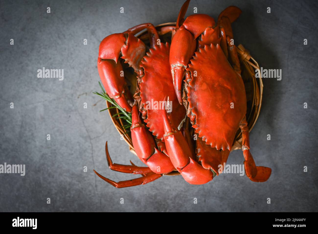 fresh crab on wooden steamer , seafood crab cooking food steamed crab ...