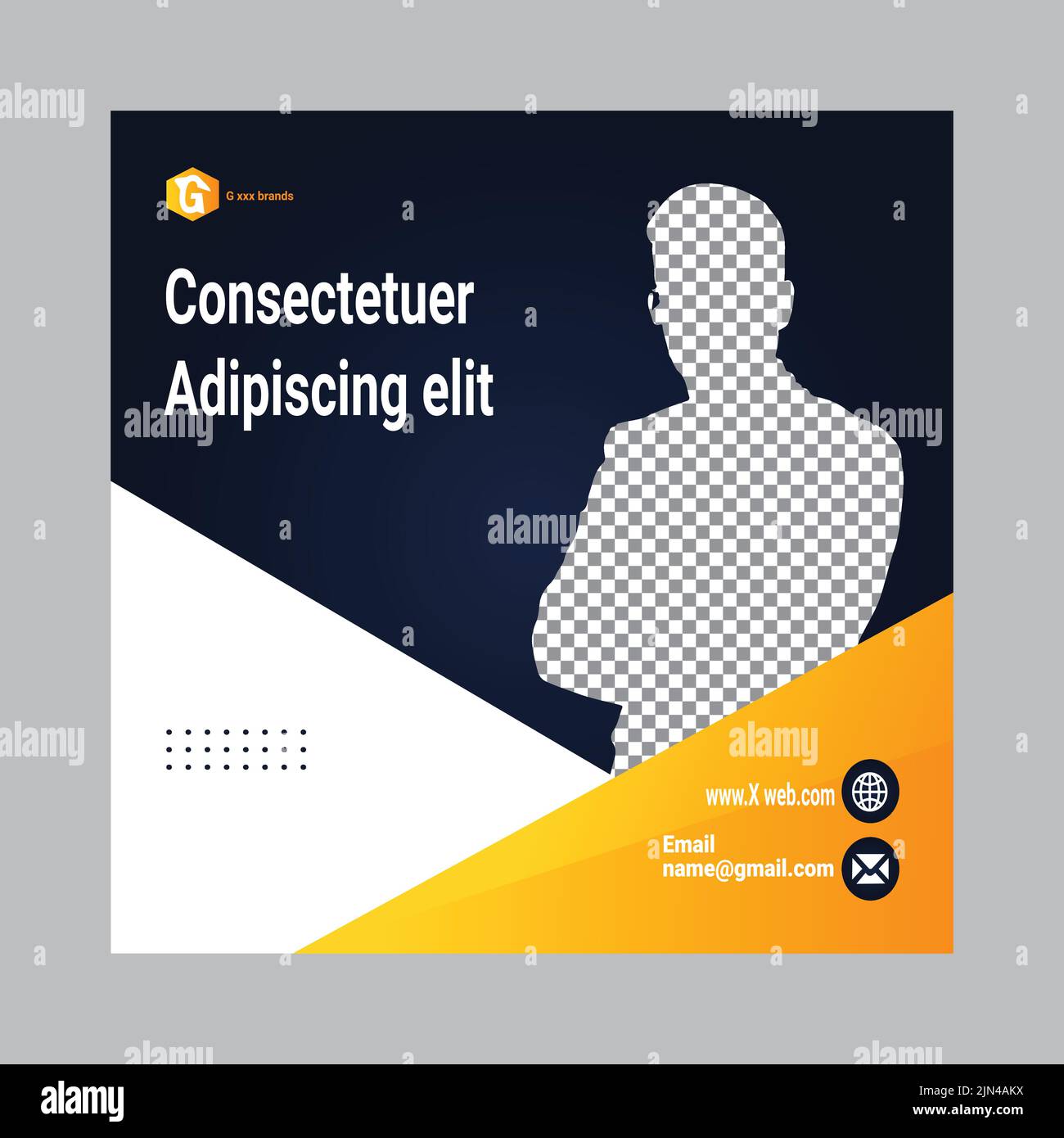 Design white square web banners for social media with place , diagonal ...