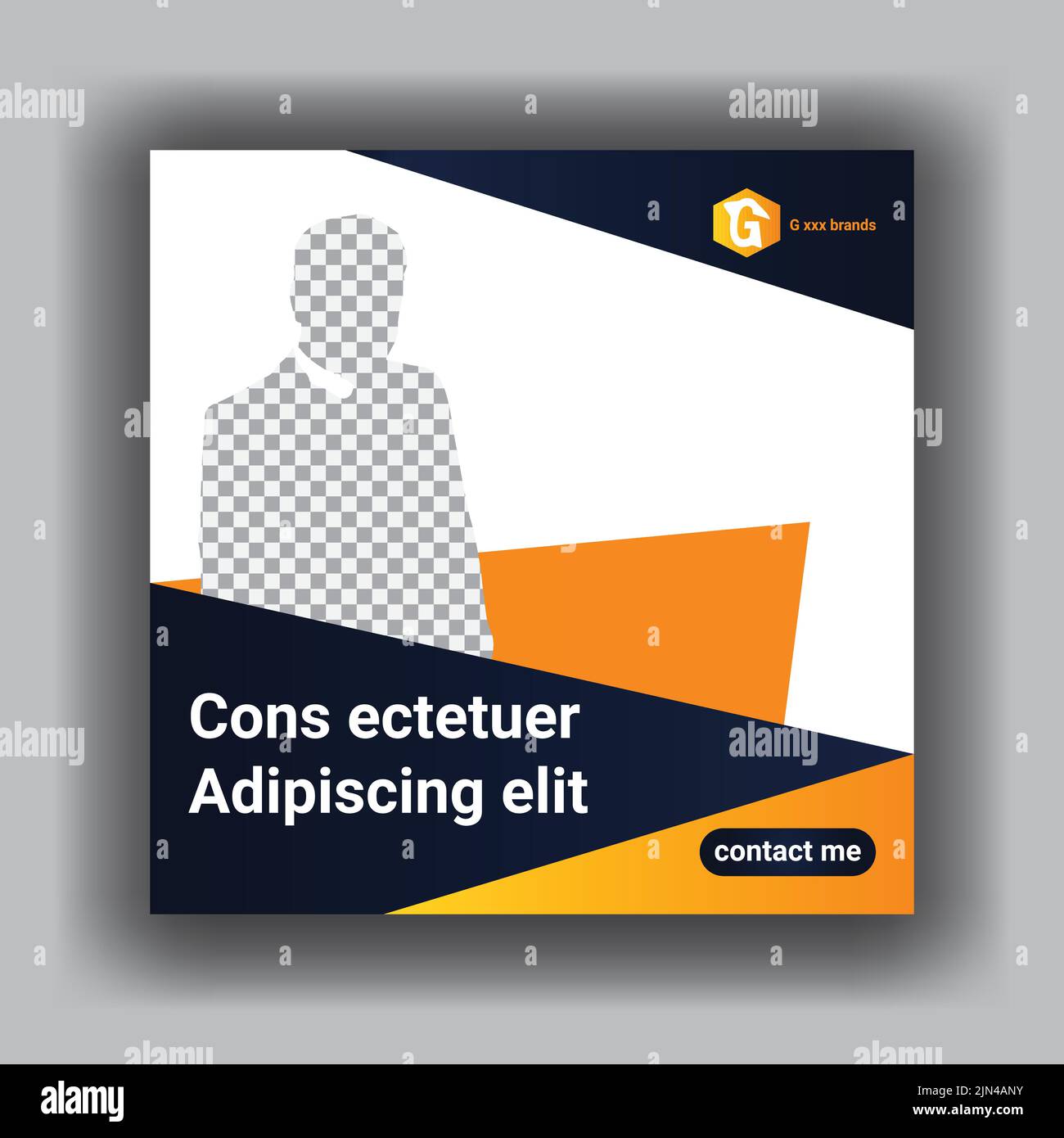 Design white square web banners for social media with place , diagonal ...