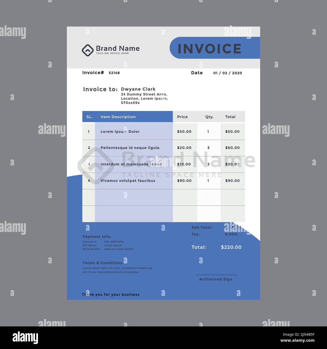 Business corporate creative invoice template. Business invoice for your ...