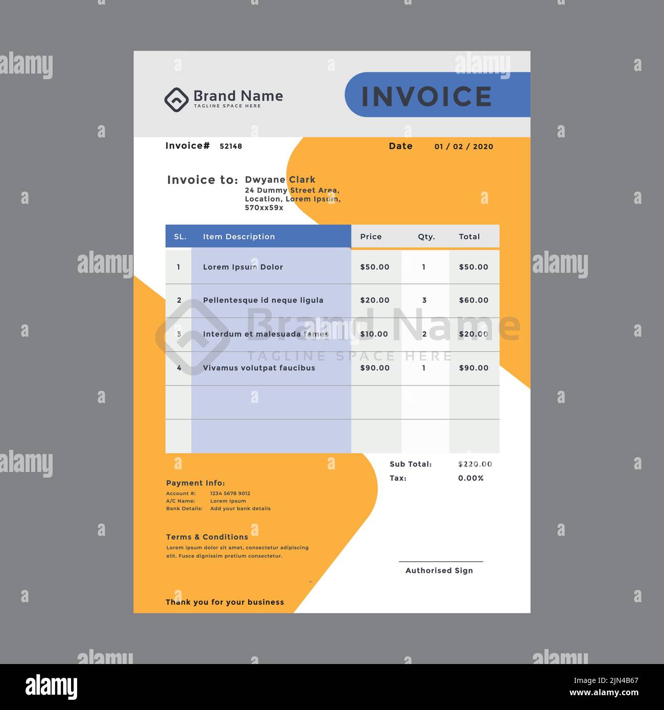Business corporate creative invoice template. Business invoice for your ...