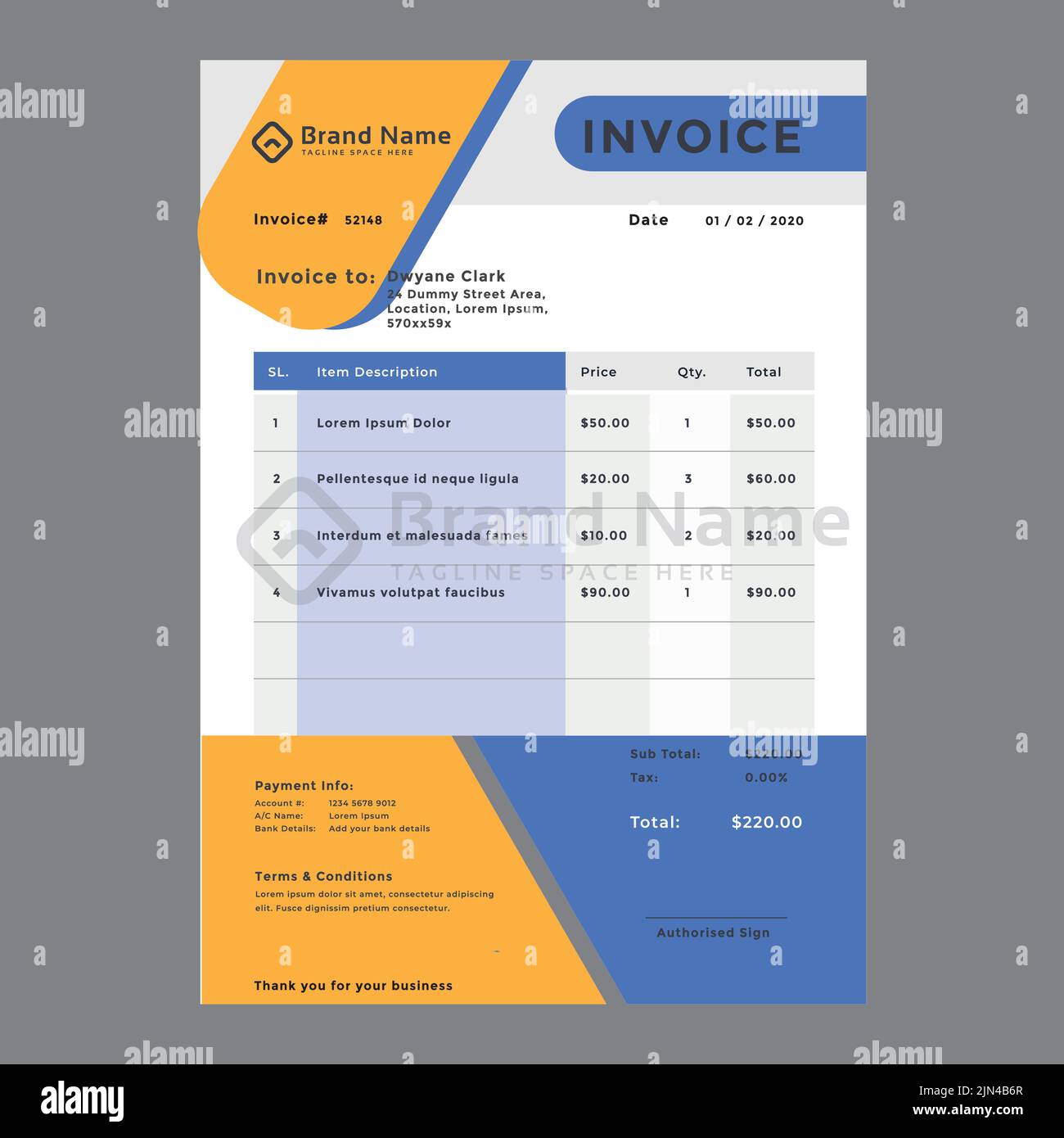 Business corporate creative invoice template. Business invoice for your ...