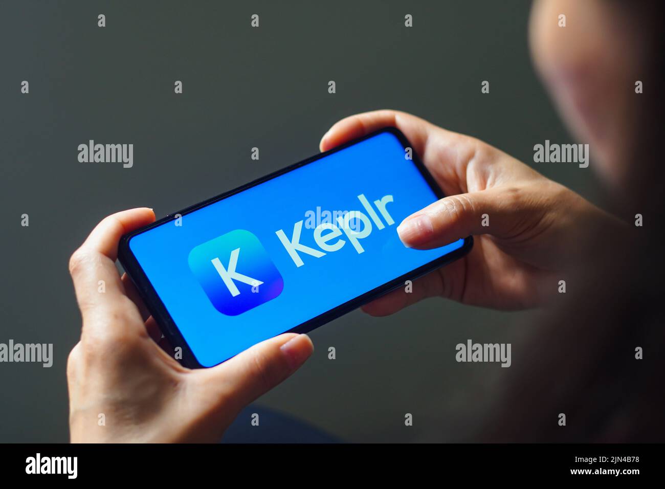 In this photo illustration, the Keplr Wallet logo is displayed on a ...