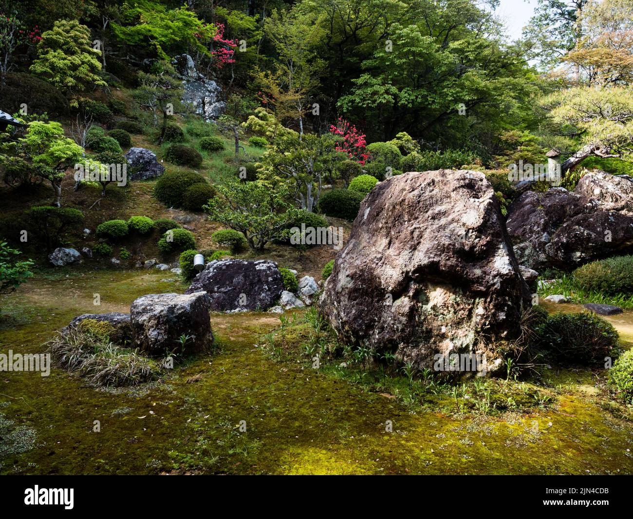 Kochi, Japan - April 6, 2018: Traditional Japanese garden on the ...